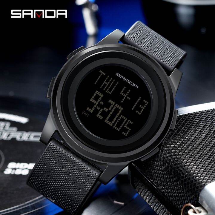 SANDA 2022 Super Slim Digital Watch Men Waterproof 3ATM Men Watches ...