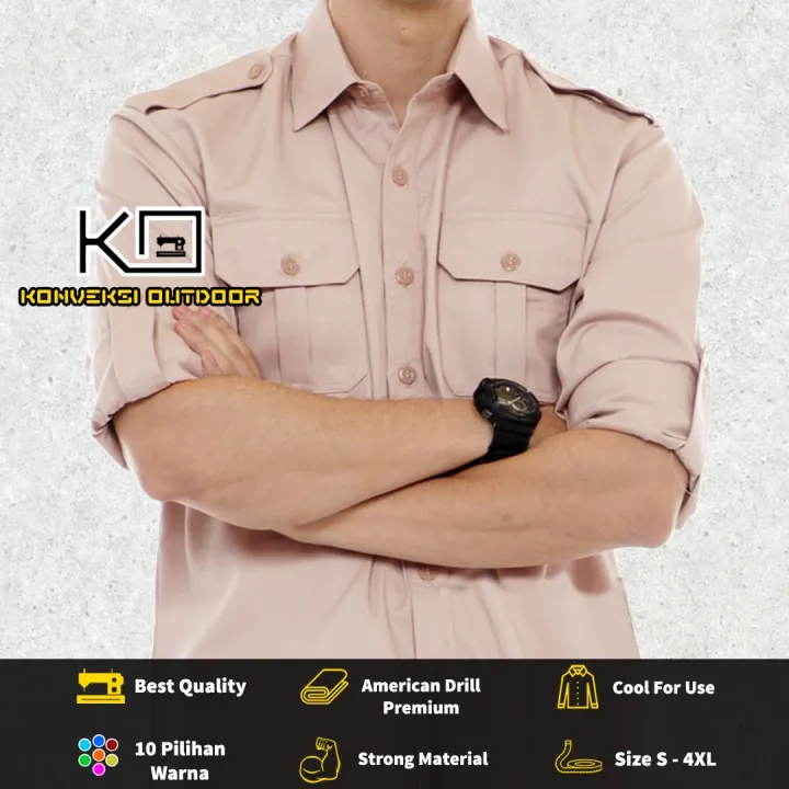 BAJU KEMEJA PDL LAPANGAN OUTDOOR PREMIUM PRIA LENGAN PANJANG - Seragam Kerja Kantor Group Kemeja ...