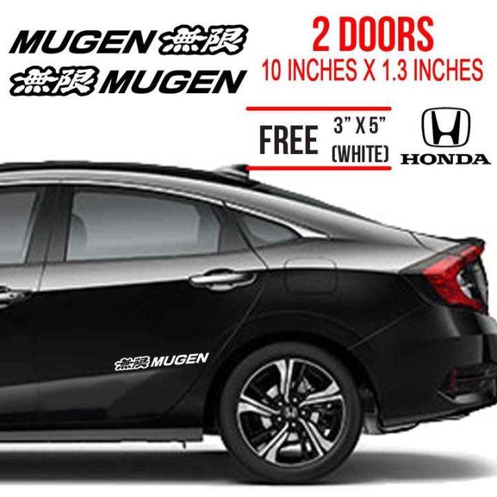Mugen Car Sticker White with Free Honda Logo Decal 10 Inches - Vinyl ...