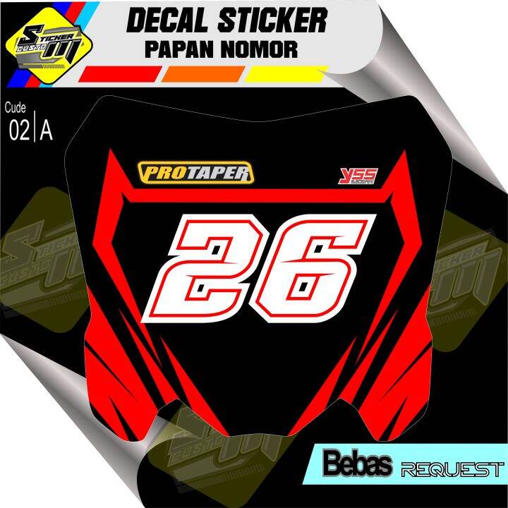 DECAL STICKER PAPAN NOMOR CRF SUPERMOTO ,KLX TERBARU CUSTOM 02 | Lazada ...