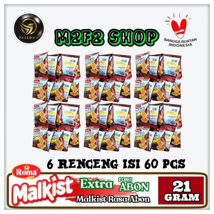 Roma Biskuit Malkist Rasa Abon Gurih Sachet - 21 gr (Kemasan 6 Renceng ...