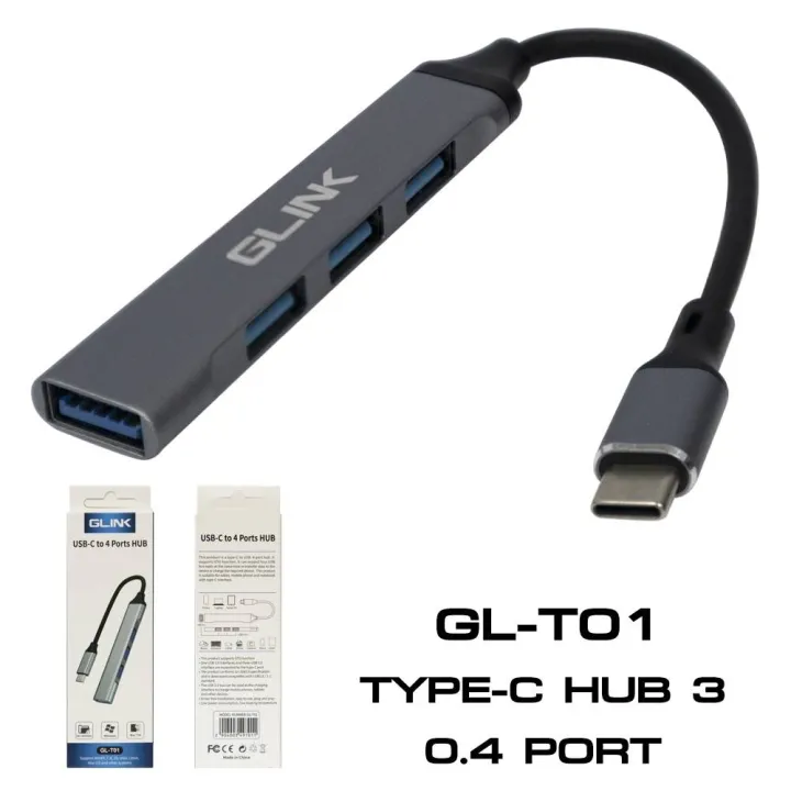 HUB Type-C USB Glink GL-T01 Type-C HUB USB 3.0 to 4port USB | Lazada.co.th