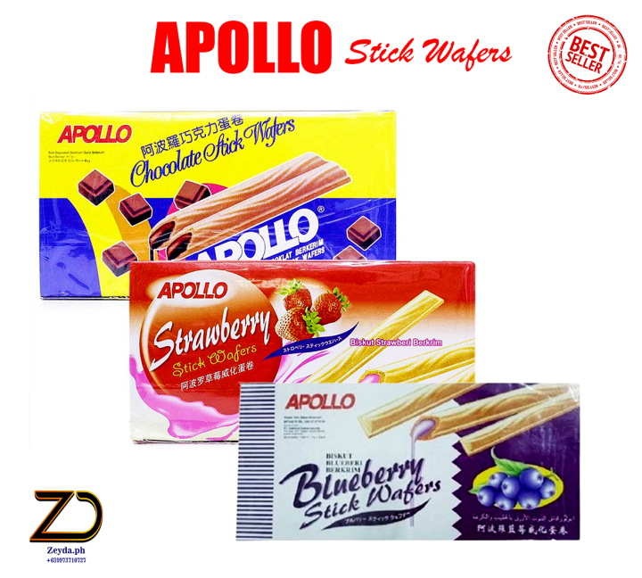 Apollo Chocolate Stick Wafers (Box)/ Apollo Strawberry Stick Wafers ...