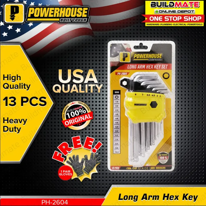 POWERHOUSE Hex Key 13PCS/SET Long Arm Hex Key Set Tools Repair Cr-V ...