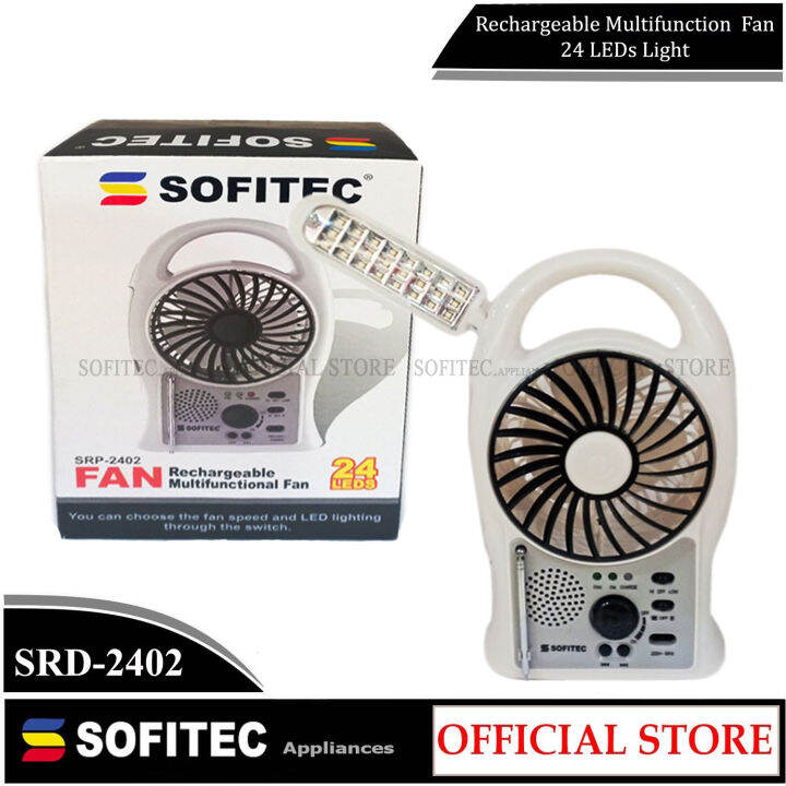 Sofitec Rechargeable Multifunction Fan with Light and Radio SRP-2402 ...