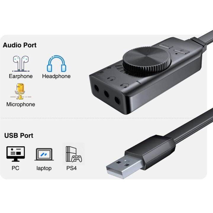 【Hulux】 7.1 Channel USB Sound Card Computer Laptop External Audio ...