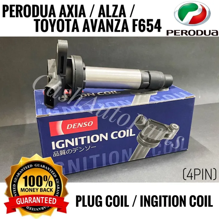 ORIGINAL DENSO PERODUA AXIA ALZA TOYOTA AVANZA F654 IGNITION COIL SPARK ...