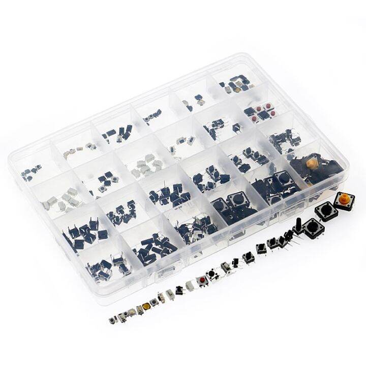 250PCS/Box Micro Switch Assorted Push Button Tact Switches Reset ...
