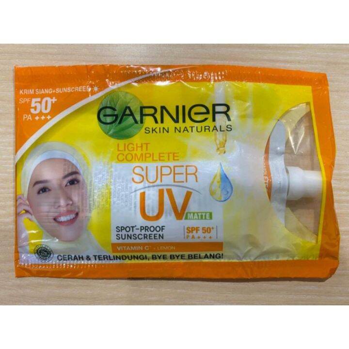 Garnier Super UV spot proof Sunscreen SPF 50/PA+++ Sachet 7ml | Lazada ...