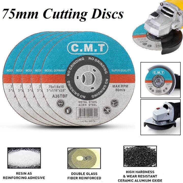 BAI WEN 3 inch 75mm Ultrathin Metal Cutting Discs 75 x 1.6 x 10mm Cut ...
