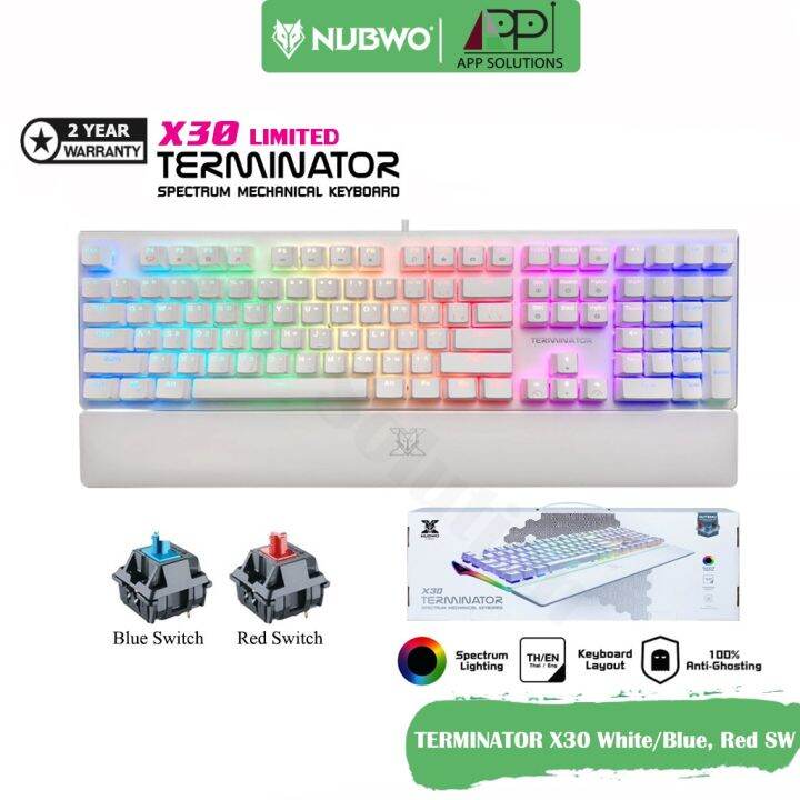 NUBWO KEYBOARD(คีย์บอร์ด)Gaming รุ่นTerminator X30 Limited White(Blue ...