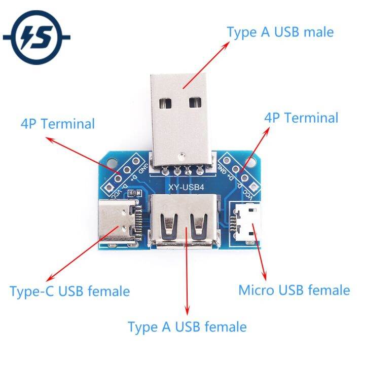 USB Converter Standard USB Female to Male to Type C to Micro USB to 4P ...