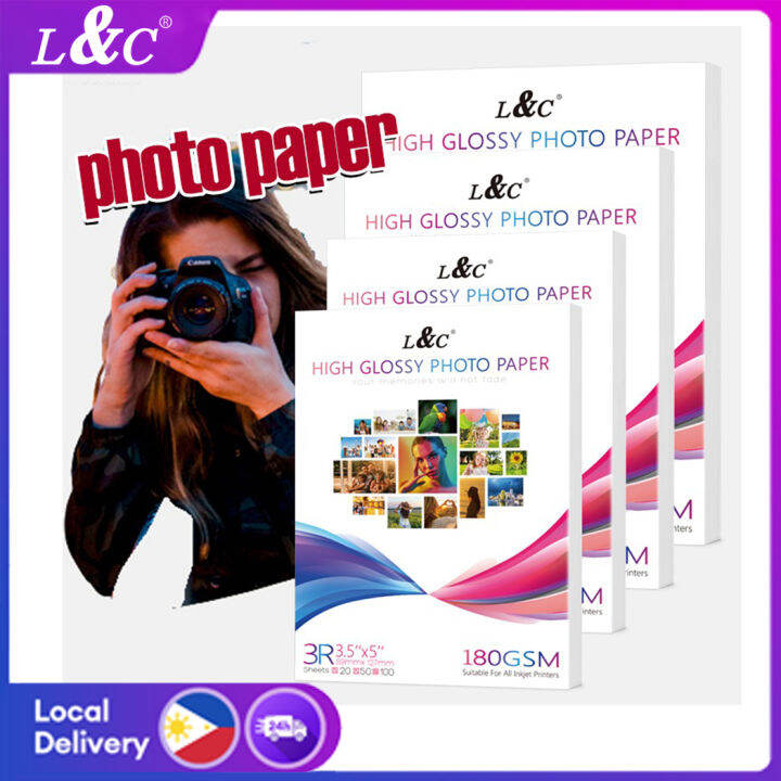 【PH Ready Stock】L&C Glossy Photopaper Inkjet Photo Paper 50 Sheets A4 ...