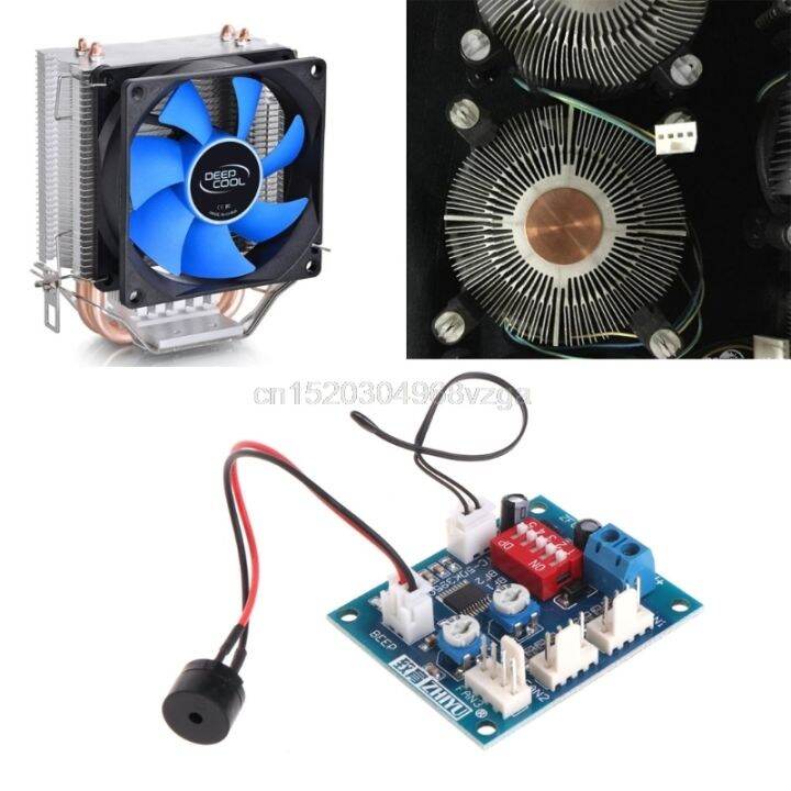 12V CPU Fan Temperature Control PWM Speed Controller Module Alarm ...