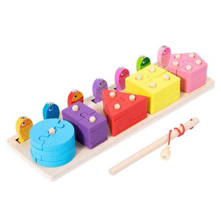 Shape Sorting Toy Magnetic Fishing Game Wood Shape Sorting Toys ...