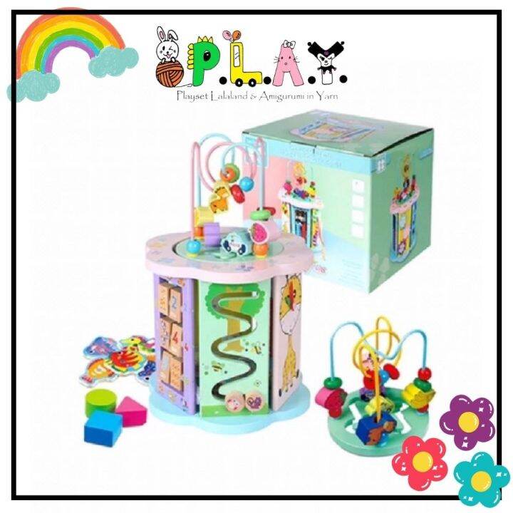PLAY Wooden Multifunction Bead Maze Cube Premium Montessori Learning ...