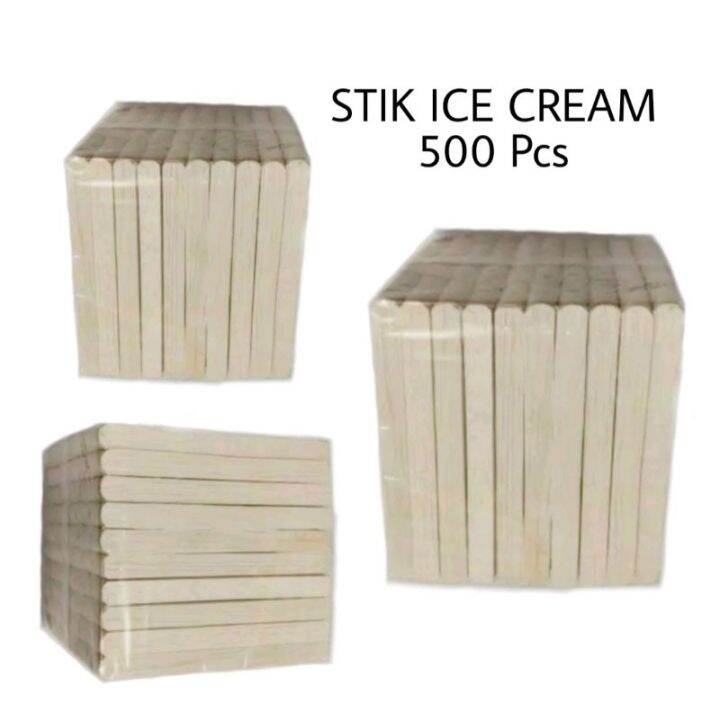 (500pcs) Stik Ice Cream / Stik Kayu Es Krim Polos | Lazada Indonesia