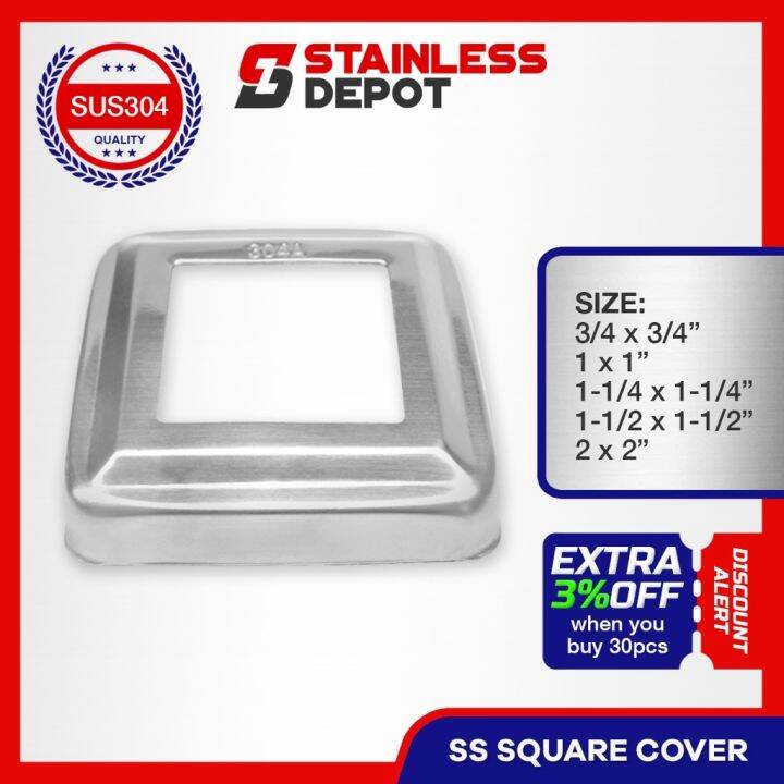 BEST SALE!! ♠ 1PC Stainless Cover Square Tube Cover Tubular Foot Cover ...