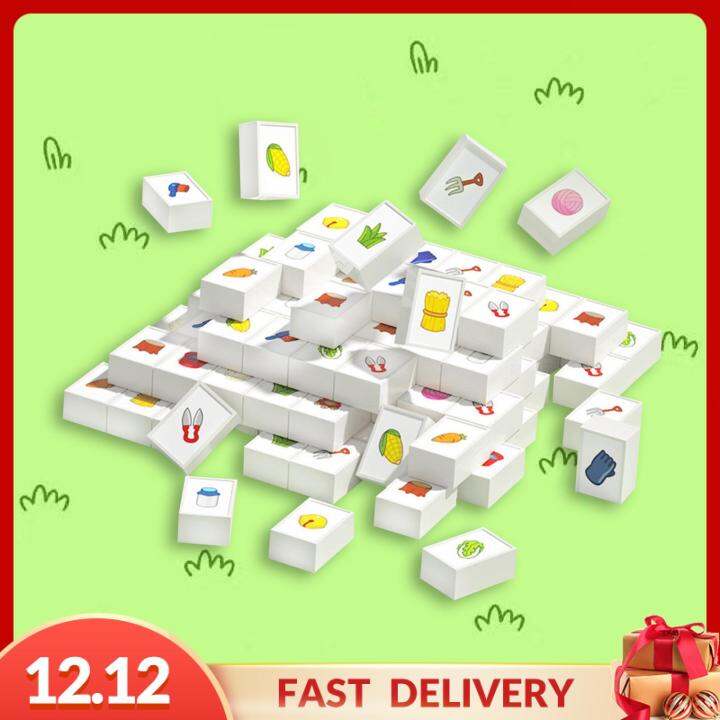 Pezhong Mini Mahjong Set Fine Motor Skill Toddler Memory Game for ...