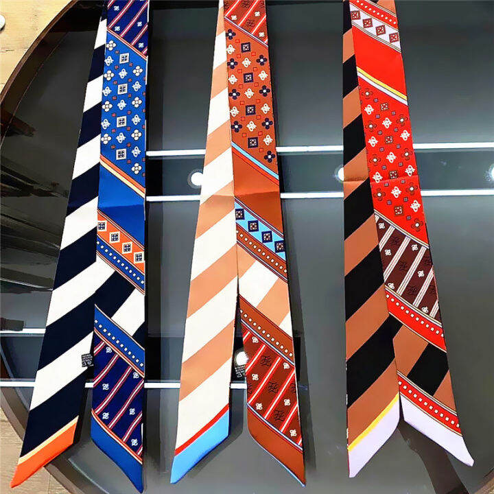 1ชิ้น Twilly ผ้าพันคอสำหรับกระเป๋าต้นฤดูใบไม้ร่วงใหม่ผู้หญิงตกแต่งผูก ...