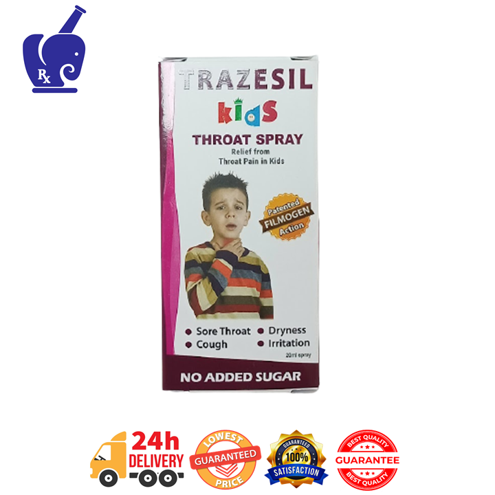 TRAZESIL KIDS THROAT SPRAY (NO ADDED SUGAR) 20ML | Lazada