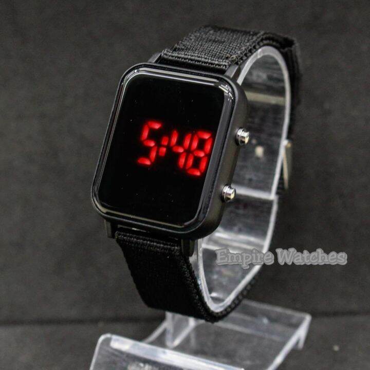 Empirewatches Jam Tangan LED Watch JSS3397 Nylon Kotak Pria Wanita ...