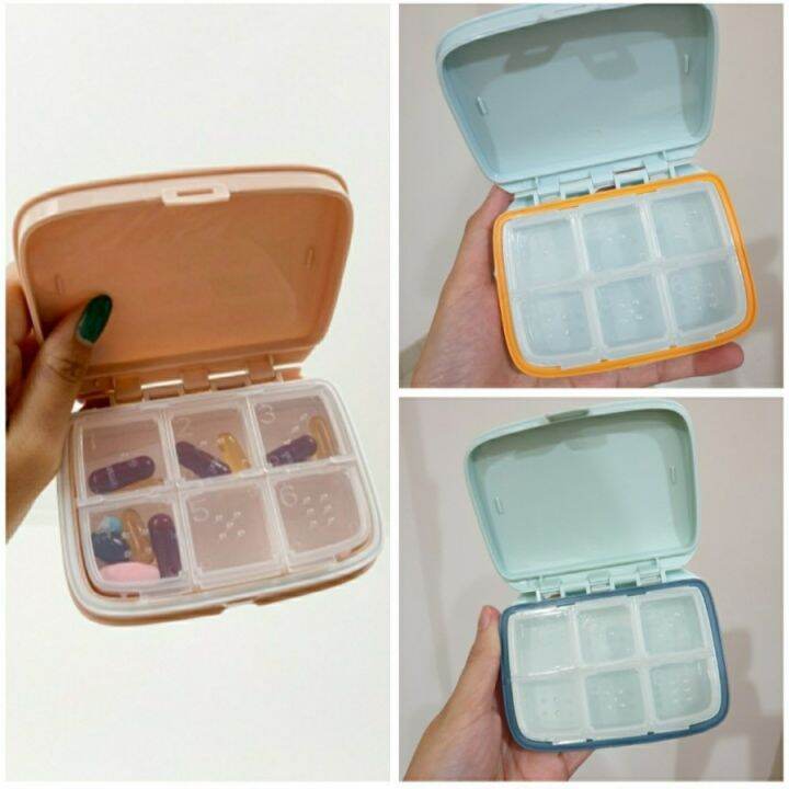 Tempat Obat kotak obat vitamin Tempat penyimpanan obat 6 sekat wadah ...