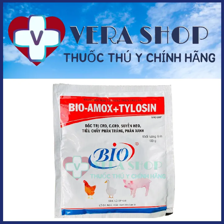BIO AMOX TYLOSIN 100G - Thuốc trị suyễn heo, tiêu chảy phân trắng, phân ...