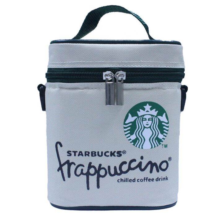Starbucks Thermal Bag Canvass with assorted 4 bottles of SB Frappuccino ...