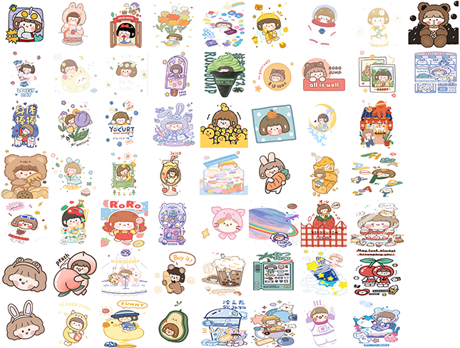 Set sticker roro jump S50I30 Set Sticker PVC chủ đề trang trí xe mũ bảo ...