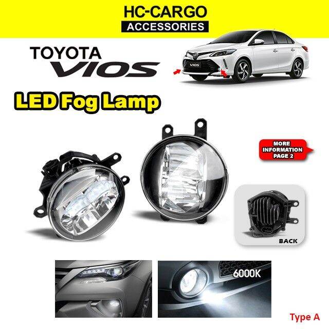 TOYOTA VIOS LED FOG LAMP / Upgrade 2IN1 LED Fog Lamp * LED Day Light ...