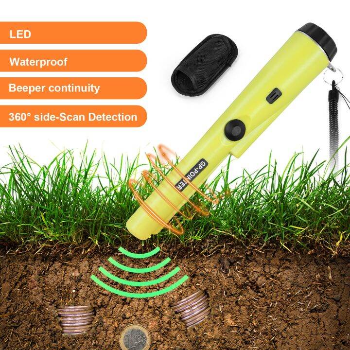 New LED Professional Handheld Metal Detector Waterproof Positioning Rod Detector GP-Pointer ...