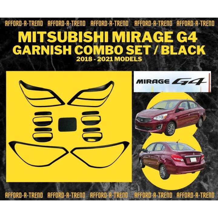 Mitsubishi Mirage G4 (Sedan) Garnish Combo Set for 2018 2019 2020 2021 ...