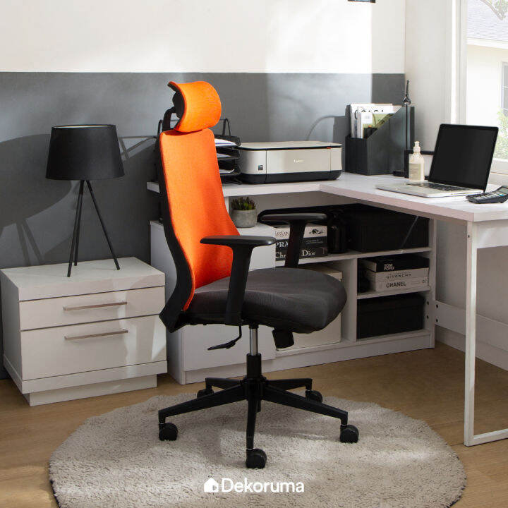 Dekoruma Officescale Kursi Kerja Hadid High Back Orange - Kursi Kantor ...