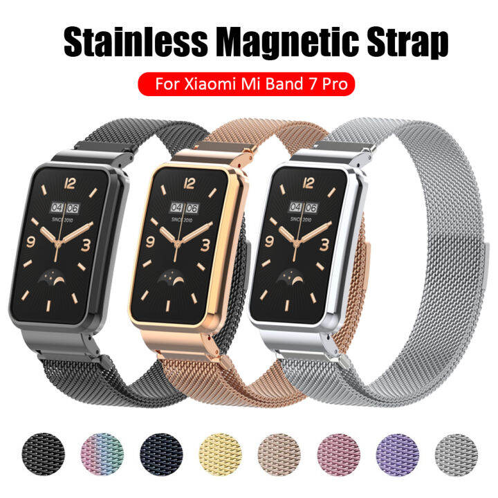 2in 1สายนาฬิกาโลหะสำหรับสายสายรัดข้อมือสแตนเลสสตีล Xiaomi Mi 7 Pro สาย ...