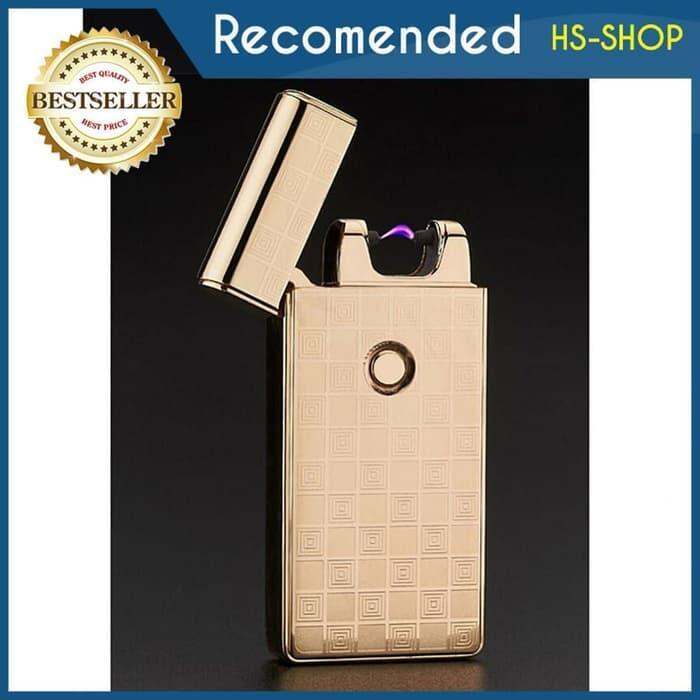 Korek api Elektrik Pulse Aluminium listrik USB - Gold - sedia korek api ...
