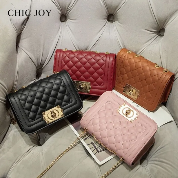 Cjoy กระเป๋าสะพาย หญิง ผู้หญิง เย็บปักถักร้อยกระเป๋าล็อคส่วนบุคคล กระเป๋าสะพายไหล่ | Lazada.co.th