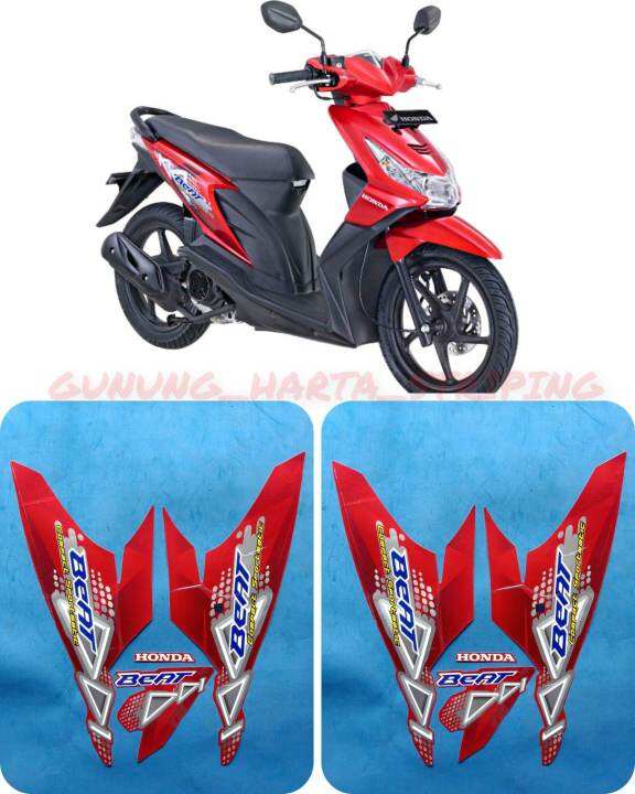 STIKER BEAT STRIPING LIS LES MOTOR SET BEAT KARBU 2011 MERAH FULL BODY ...