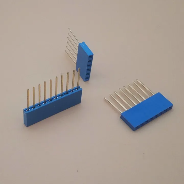 100PCS 6/8/10 Pin Blue Single Row Straight Female Pin Header 2.54MM ...