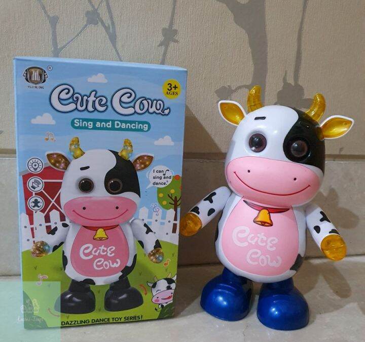 BARU Mainan sapi imut joget berjalan ada suara dan lampu nya cute cow ...