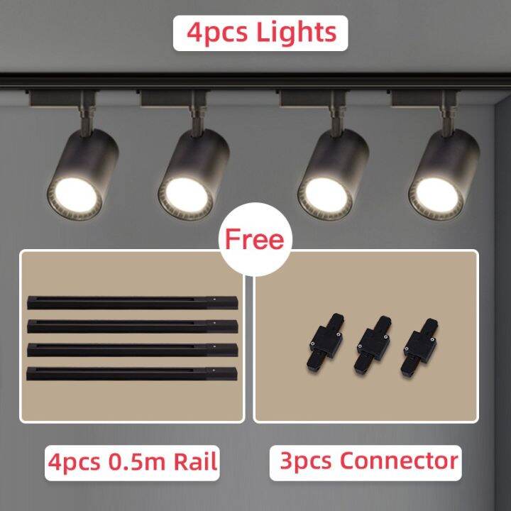 Whole Set 4PCS LED Track Light 12/20/30/40W Spot light COB Track Lights ...