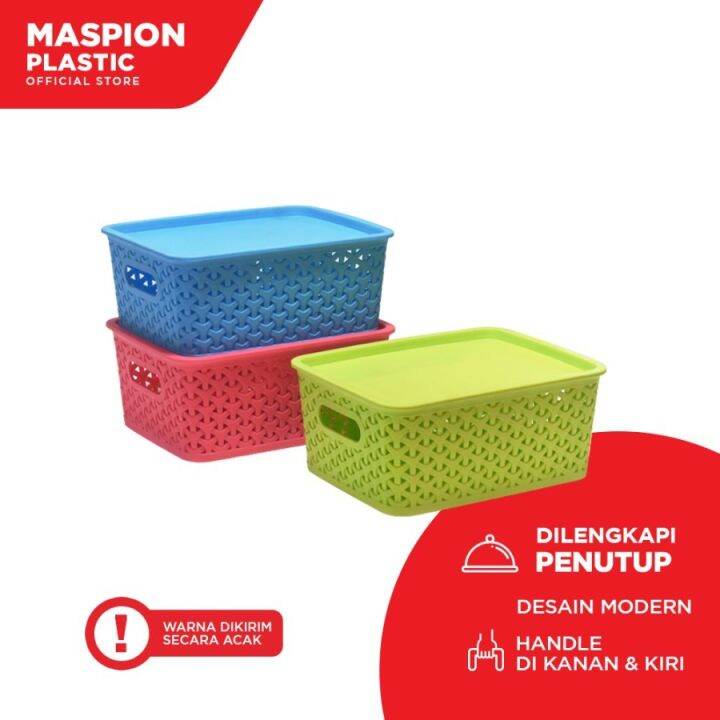 MASPION Keranjang Tutup TRISSA Basket Ukuran ( S ) BKS 111 | Lazada ...