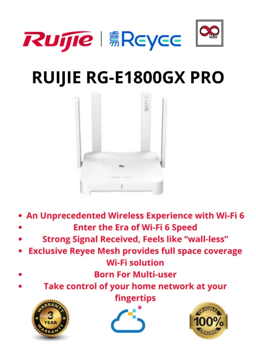 RG-EW1800GX PRO 1800M Wi-Fi 6 Dual-band Gigabit Mesh Router | Lazada ...