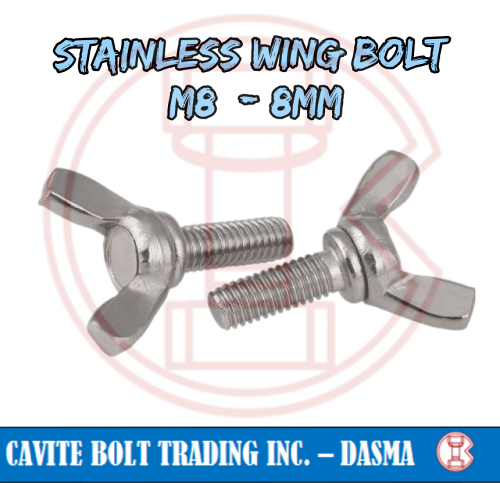 STAINLESS WING BOLT M8/8mm (1 PC) | Lazada PH