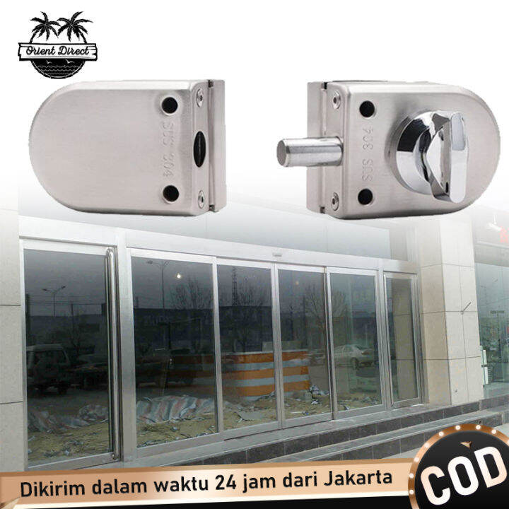 Kunci Pintu Kaca 10 - 12 Mm Double Glass Door Lock Kunci Pintu Grendel ...