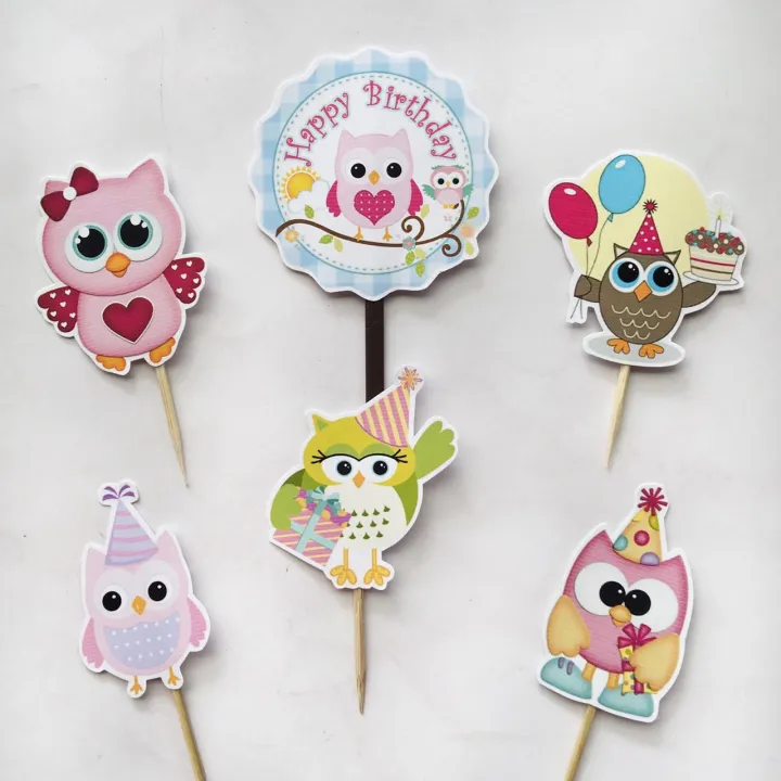 TOPPER OWL / Burung hantu lucu paket utk hiasan cake atau lainnya ...