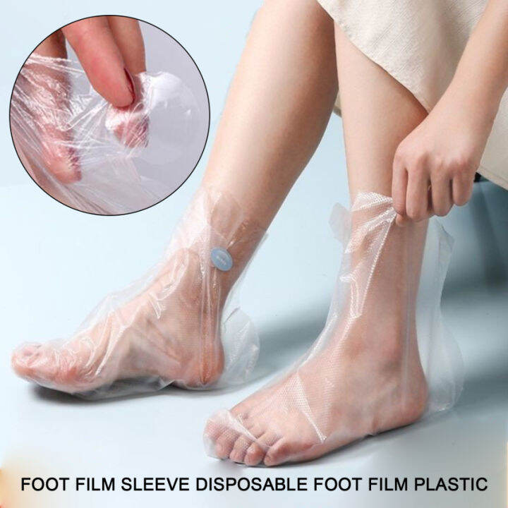 100pcs Disposable Foot Cover Transparent Film Foot Cover for Pedicure ...