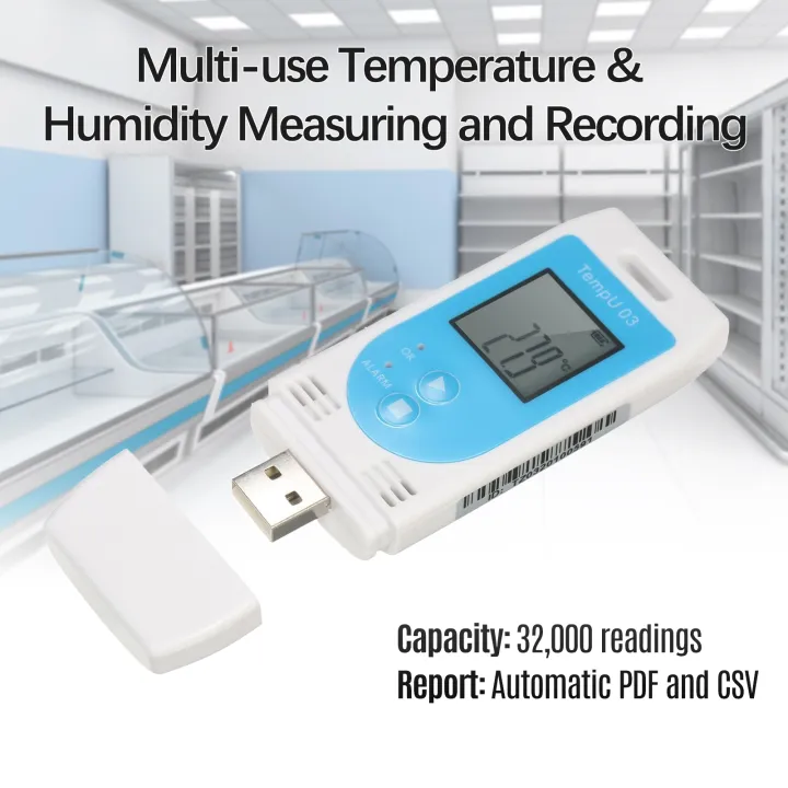 USB Temperature Humidity Data Logger Reusable RH TEMP Datalogger Recorder Humiture Recording ...