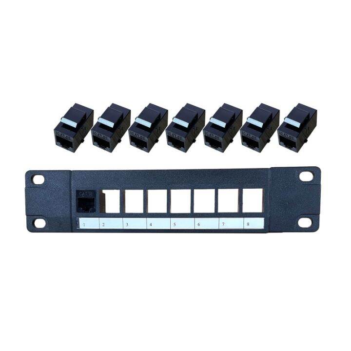 8-Port CAT5e Unshielded Patch Panel Rackmount 8 x Gigabit RJ-45 ...