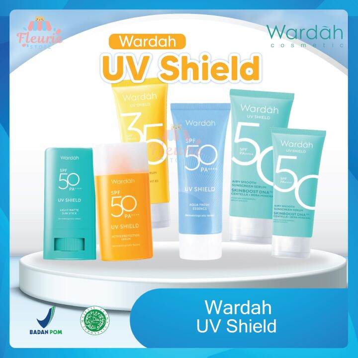 Wardah UV Shield Airy Smooth SPF50/Aqua Fresh SPF50/Active Protection ...